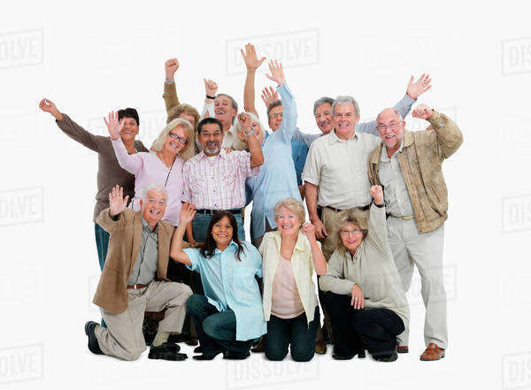 A group of people waving - Royalty-free Stock Photo | Dissolve