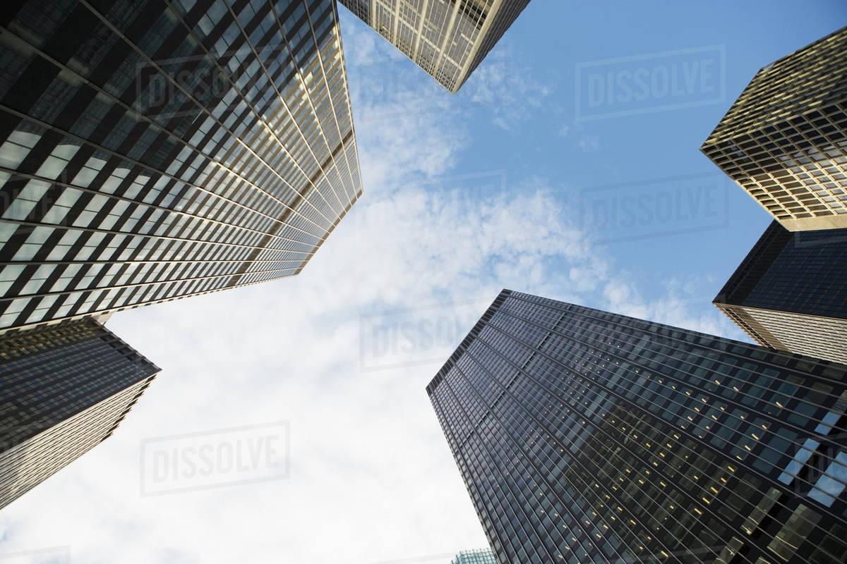 Close up of modern architecture from upward view - Stock Photo - Dissolve