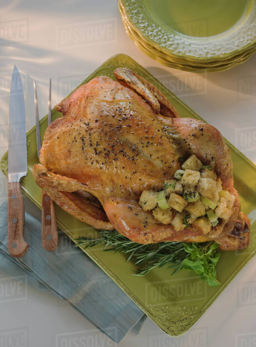 Thanksgiving turkey on table - Royalty-free Stock Photo | Dissolve
