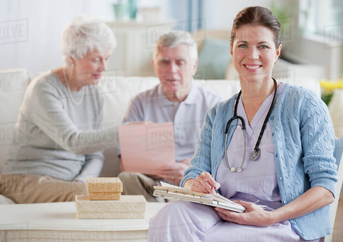 Nurse with senior adults - Royalty-free Stock Photo | Dissolve