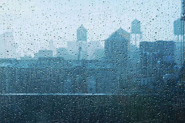 Water drops on window - Stock Photo - Dissolve