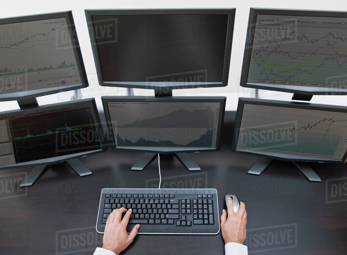 Computer monitors - Stock Photo - Dissolve