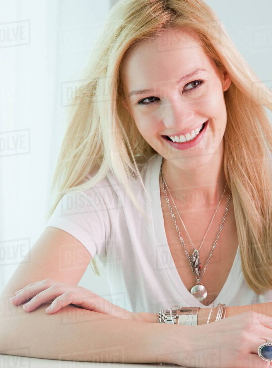 Young woman flirting - Stock Photo - Dissolve