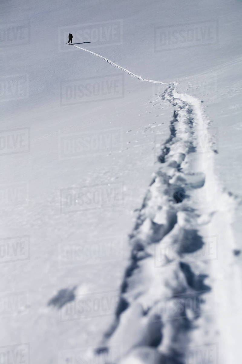 Person walking in snow up mountain, Aspen, Colorado, USA - Stock Photo ...