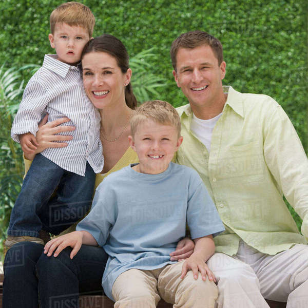 Portrait of family with two children - Royalty-free Stock Photo | Dissolve