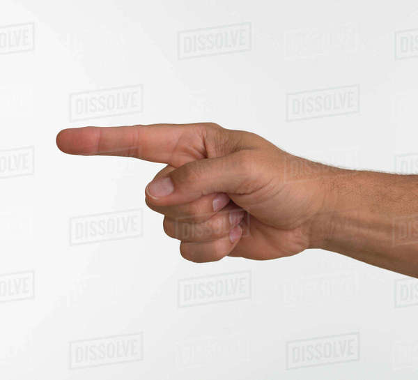 Studio shot of man's hand pointing - Royalty-free Stock Photo | Dissolve