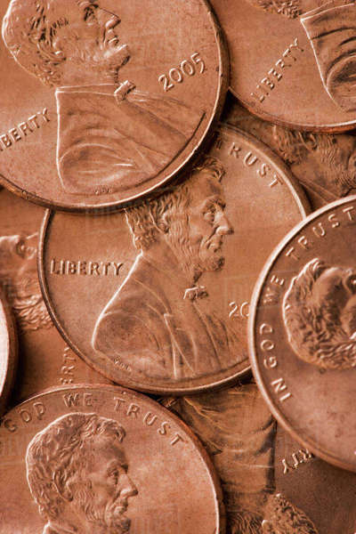 Close up of pennies - Royalty-free Stock Photo | Dissolve