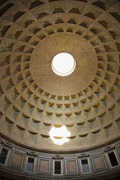 Interior view of the dome in the Pantheon, Italy - Royalty-free Stock ...