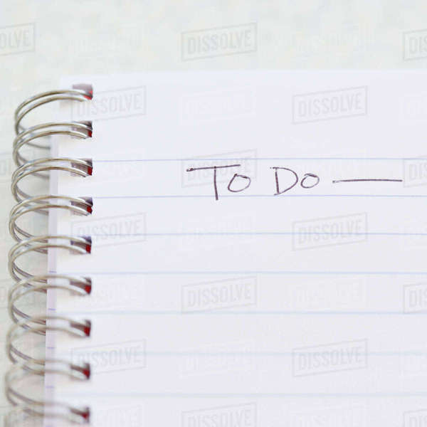 Close up of To Do list in notebook - Royalty-free Stock Photo | Dissolve