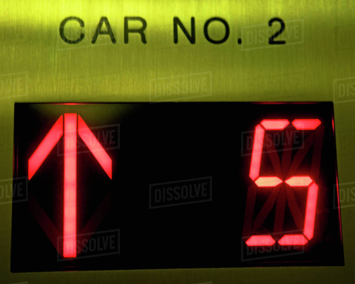 Close up of elevator floor display - Stock Photo - Dissolve