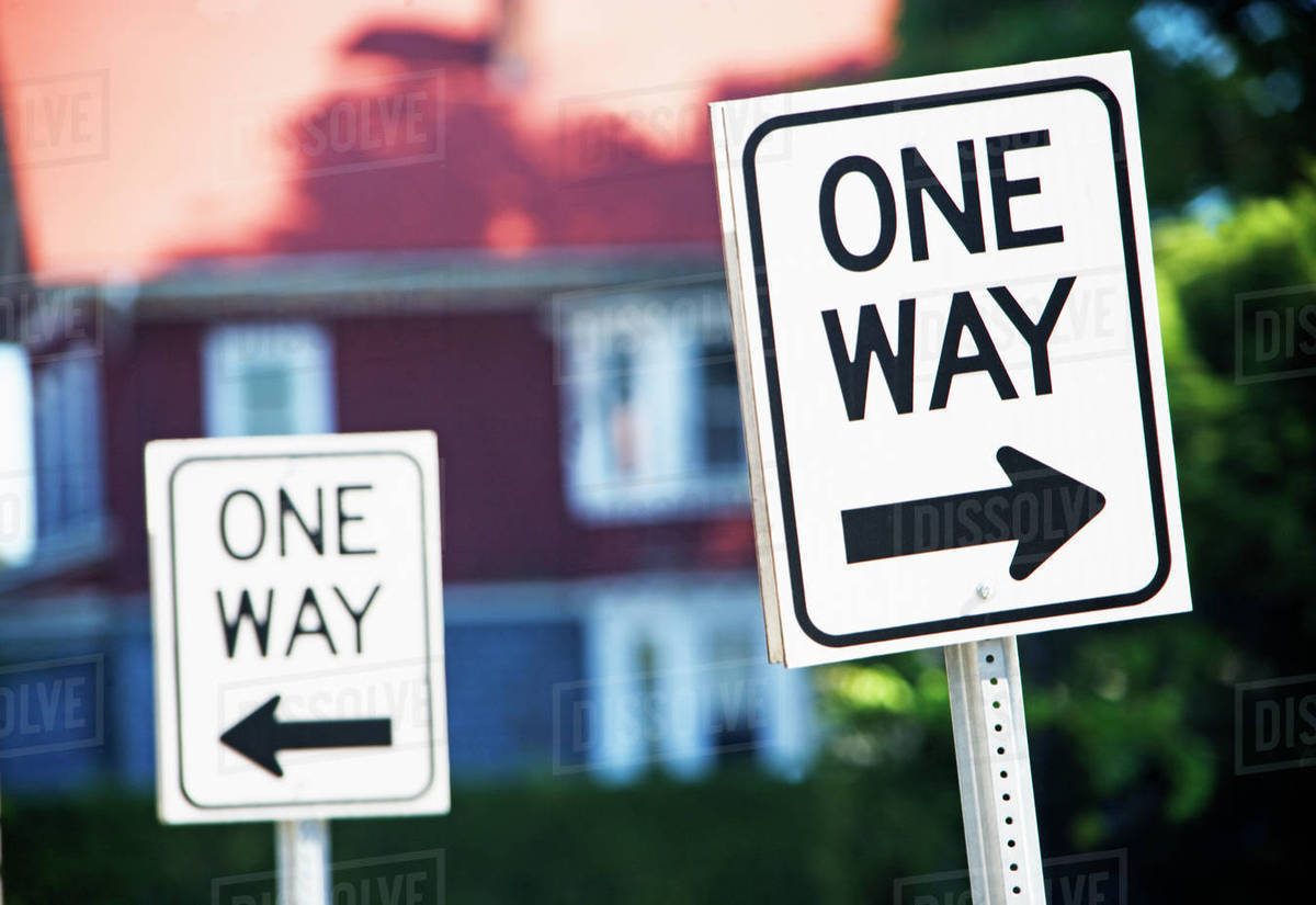 One Way street signs - Stock Photo - Dissolve