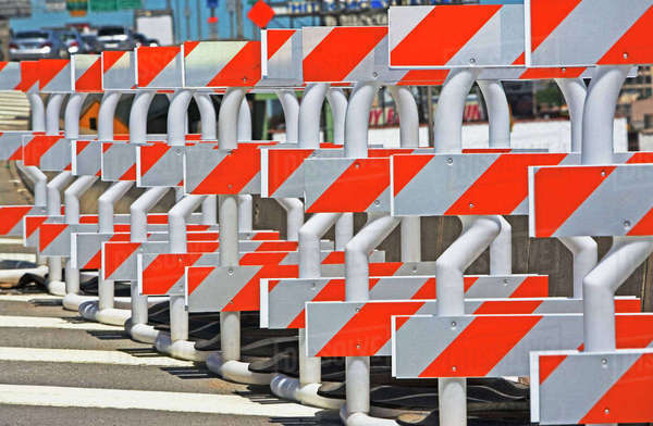 Barriers on roadway - Royalty-free Stock Photo | Dissolve