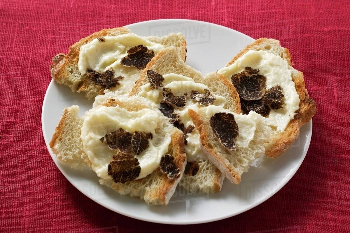 White bread with truffle spread - Royalty-free Stock Photo | Dissolve