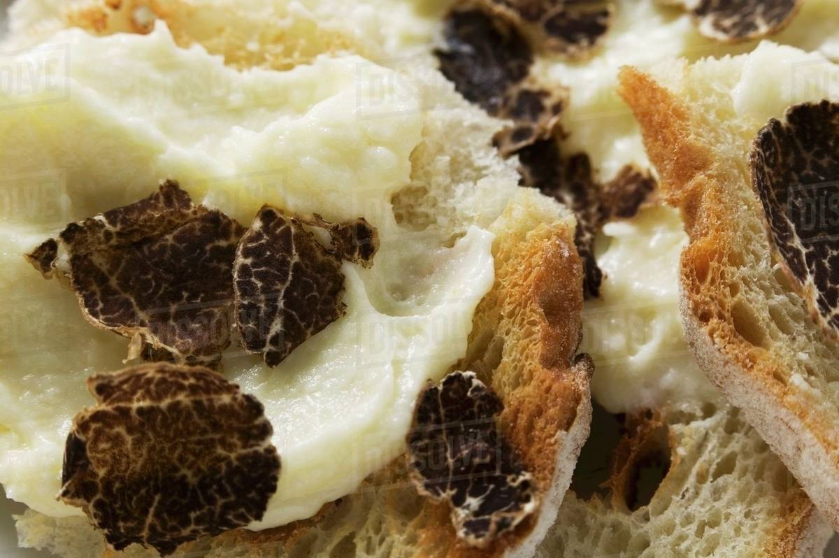 White bread with truffle spread (close-up) - Royalty-free Stock Photo ...