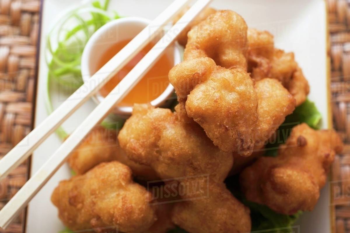 Asian chicken nuggets with apricot sauce - Royalty-free Stock Photo ...