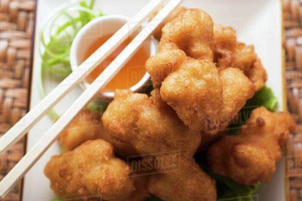 Asian chicken nuggets with apricot sauce - Royalty-free Stock Photo ...