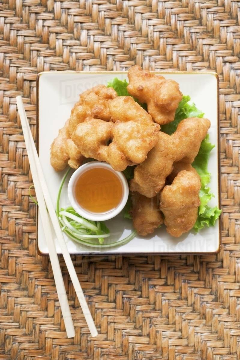 Asian chicken nuggets with apricot sauce - Royalty-free Stock Photo ...