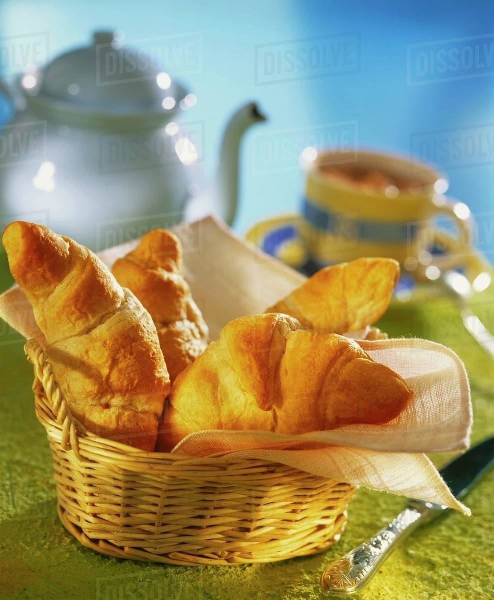 Croissants in a bread basket for breakfast - Royalty-free Stock Photo ...