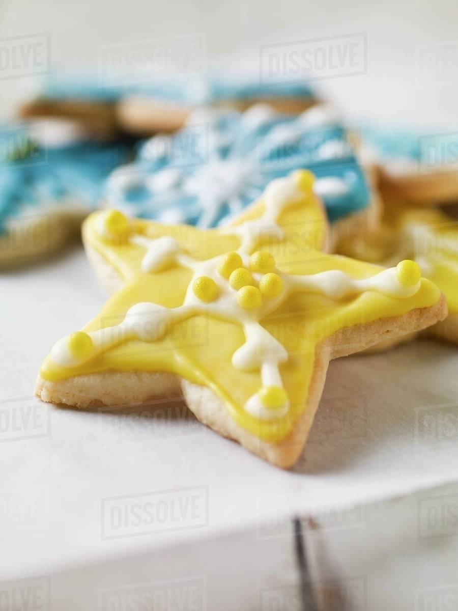 Iced Star Holiday Cookies - Royalty-free Stock Photo | Dissolve
