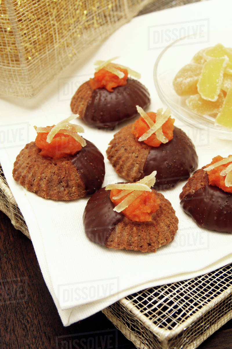 Chocolate biscuits with candied fruit - Royalty-free Stock Photo | Dissolve