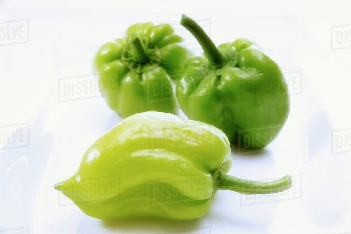 Three green peppers - Royalty-free Stock Photo | Dissolve