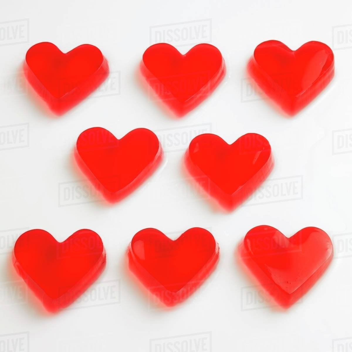 Red raspberry jelly hearts - Royalty-free Stock Photo | Dissolve
