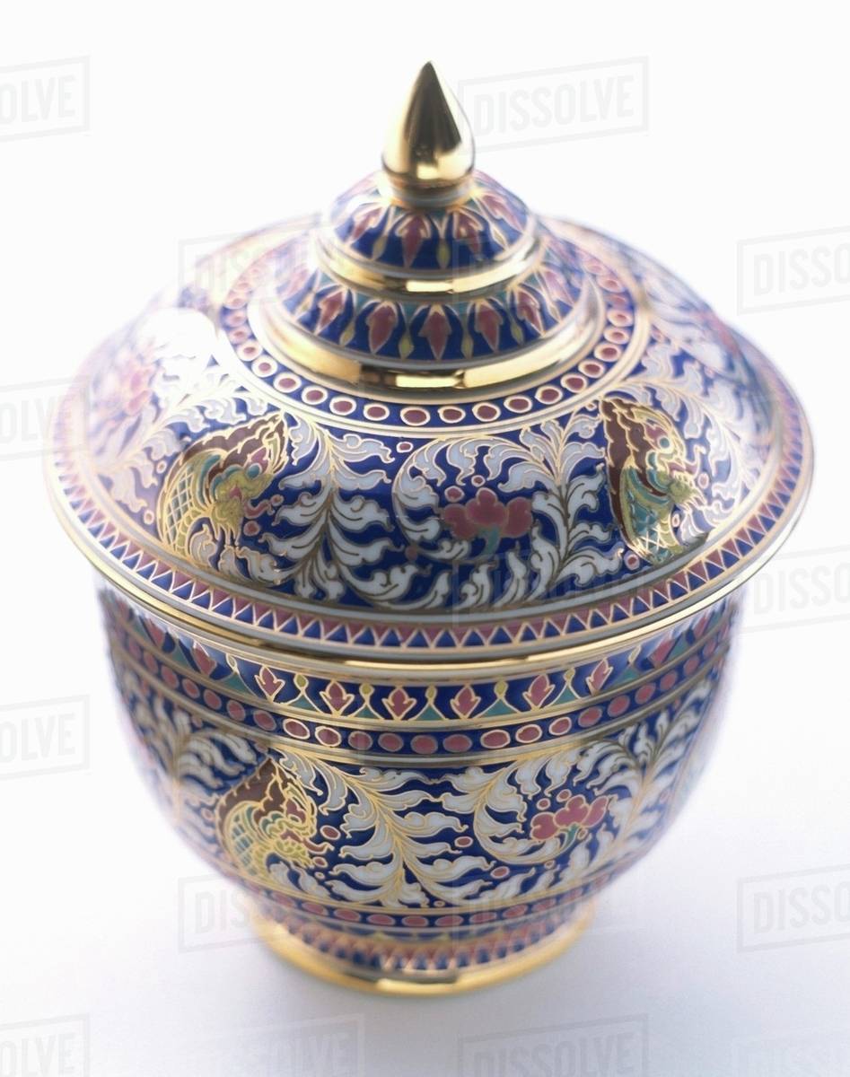 Decorative Asian Pot with Lid - Royalty-free Stock Photo | Dissolve