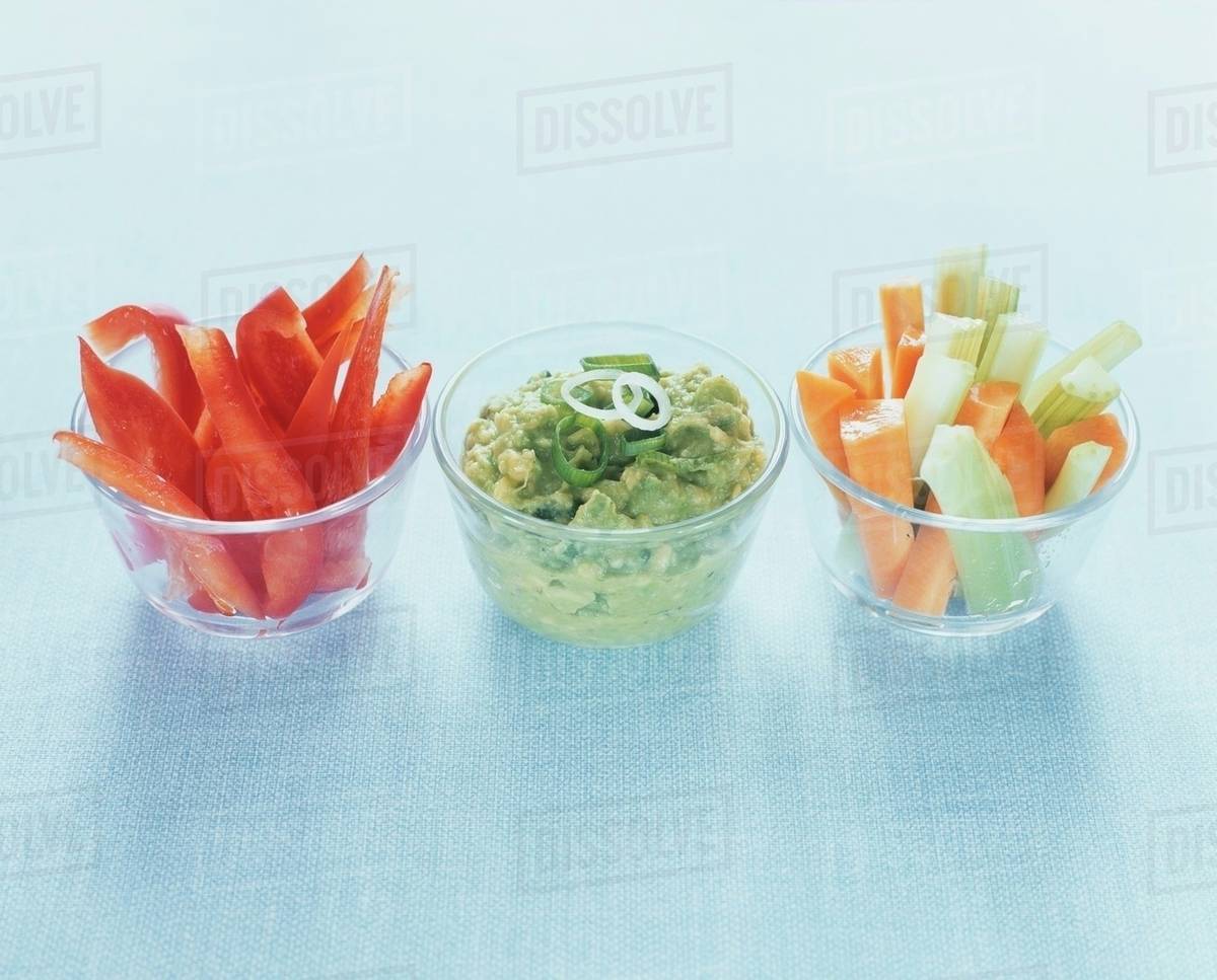 Vegetable sticks with guacamole - Royalty-free Stock Photo | Dissolve