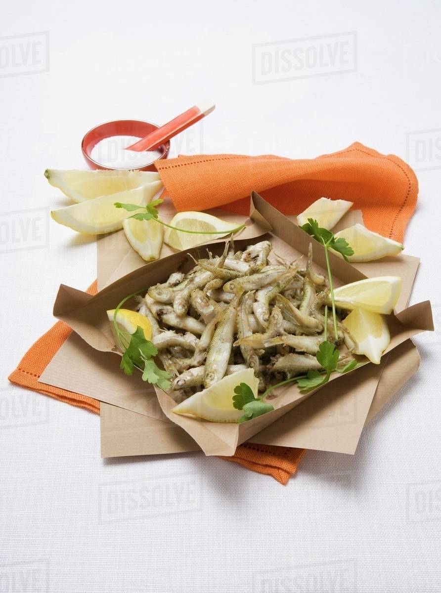 Alborelle fritte (Deep-fried freshwater fish, Italy) - Stock Photo ...