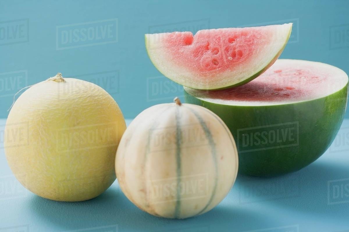 Three different melons - Royalty-free Stock Photo | Dissolve