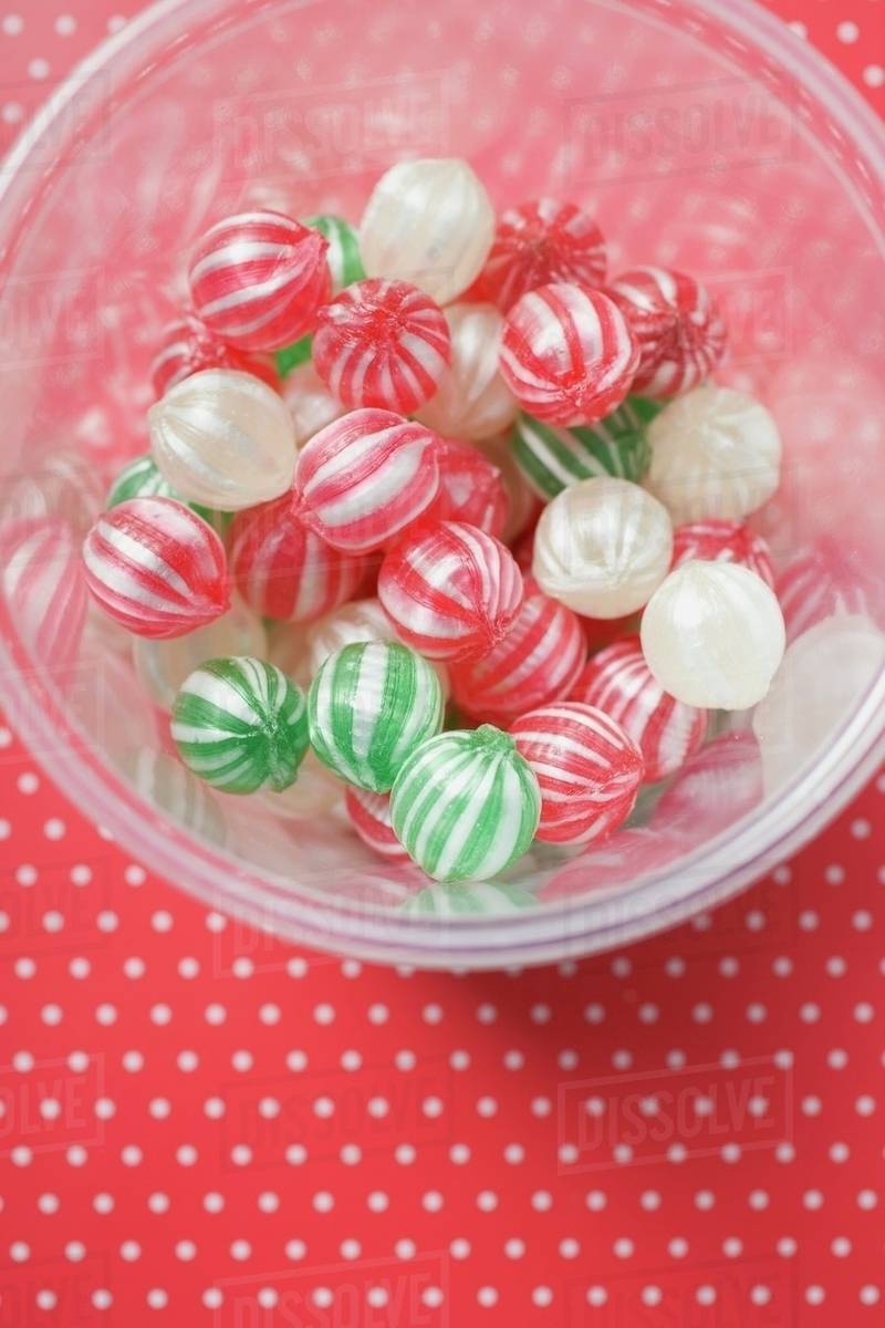 Assorted peppermints (overhead view) - Royalty-free Stock Photo | Dissolve