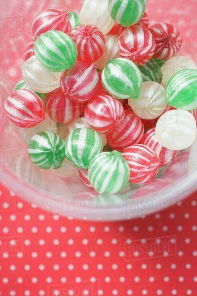 Assorted peppermints (overhead view) - Royalty-free Stock Photo | Dissolve