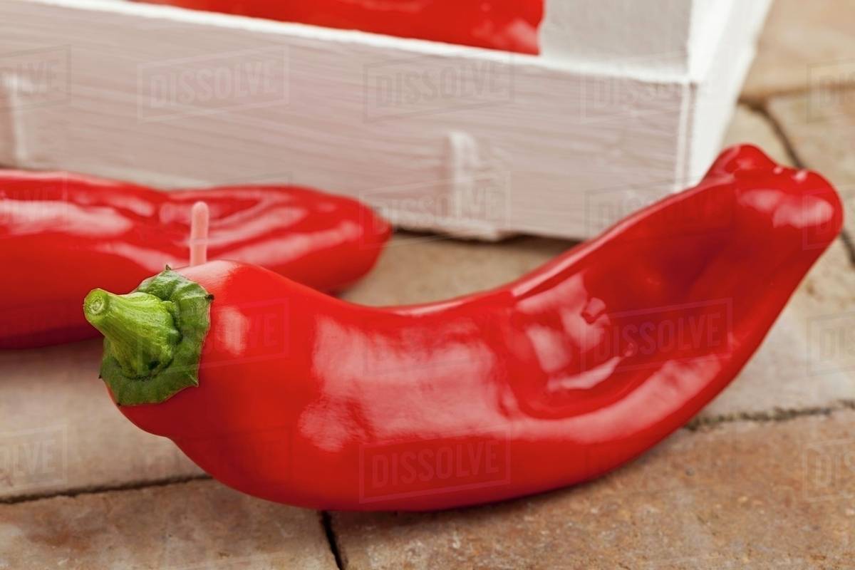 A red pointed pepper (close-up) - Royalty-free Stock Photo | Dissolve
