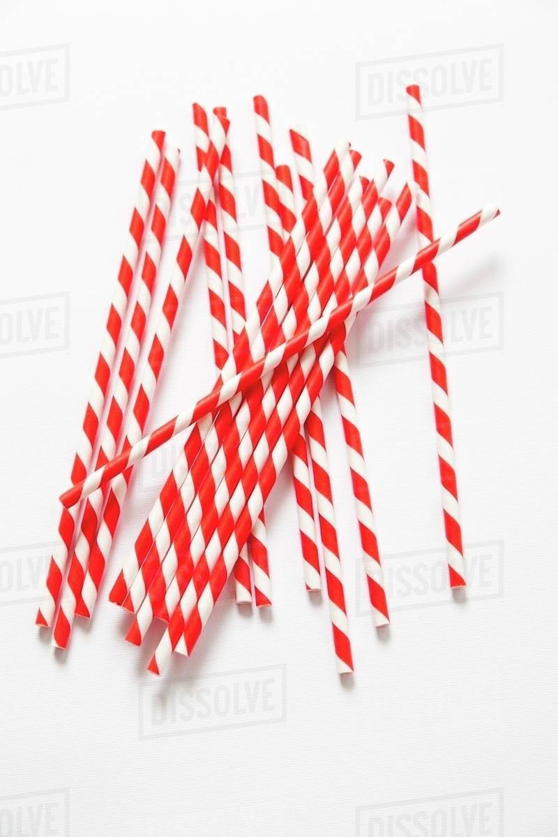 Red-and-white striped straws - Royalty-free Stock Photo | Dissolve