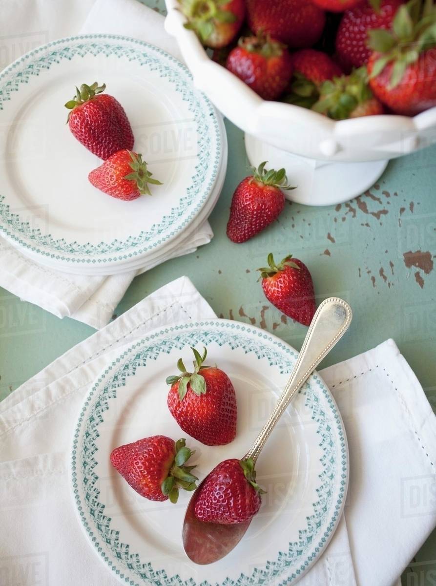 An arrangement of strawberries - Stock Photo - Dissolve