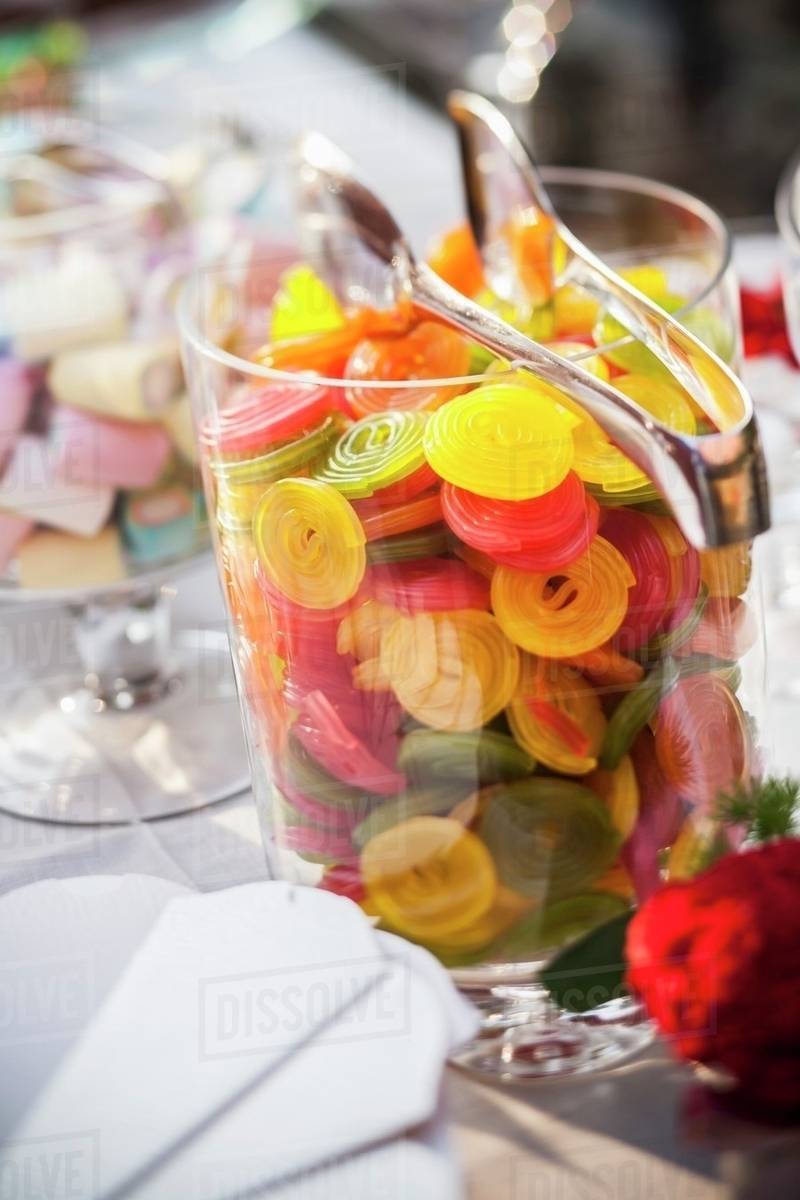 Colourful, rolled gummy sweets - Royalty-free Stock Photo | Dissolve