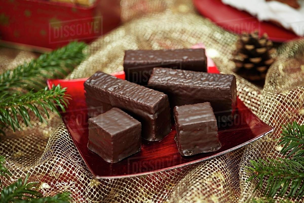 Chocolate glazed gingerbread tray bake cake - Royalty-free Stock Photo ...