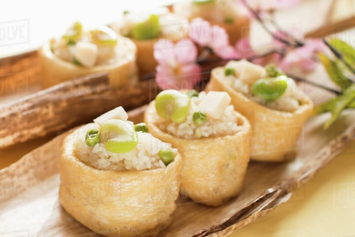 Sticky rice inari with beans - Royalty-free Stock Photo | Dissolve