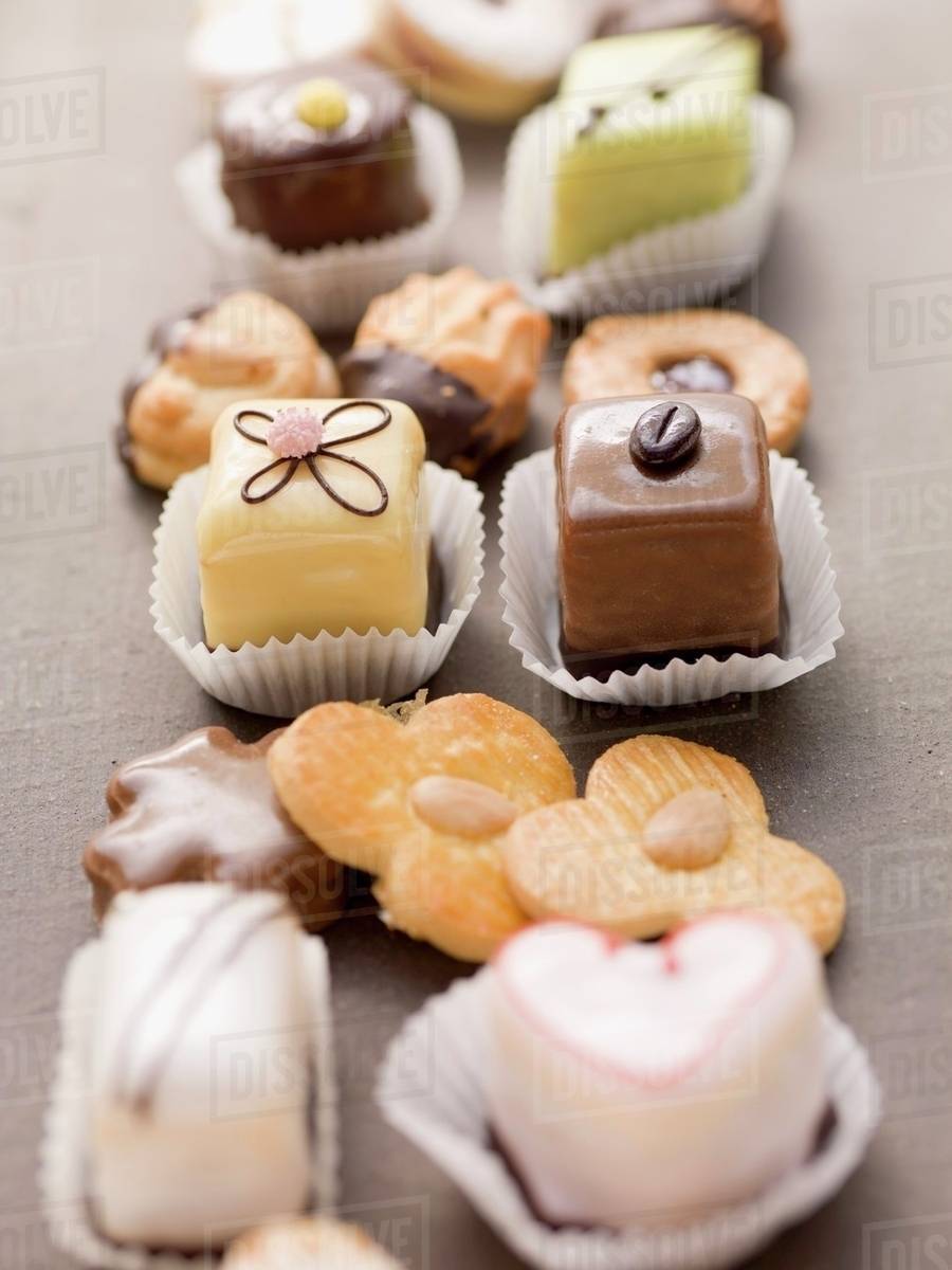Assorted biscuits and petits fours - Stock Photo - Dissolve