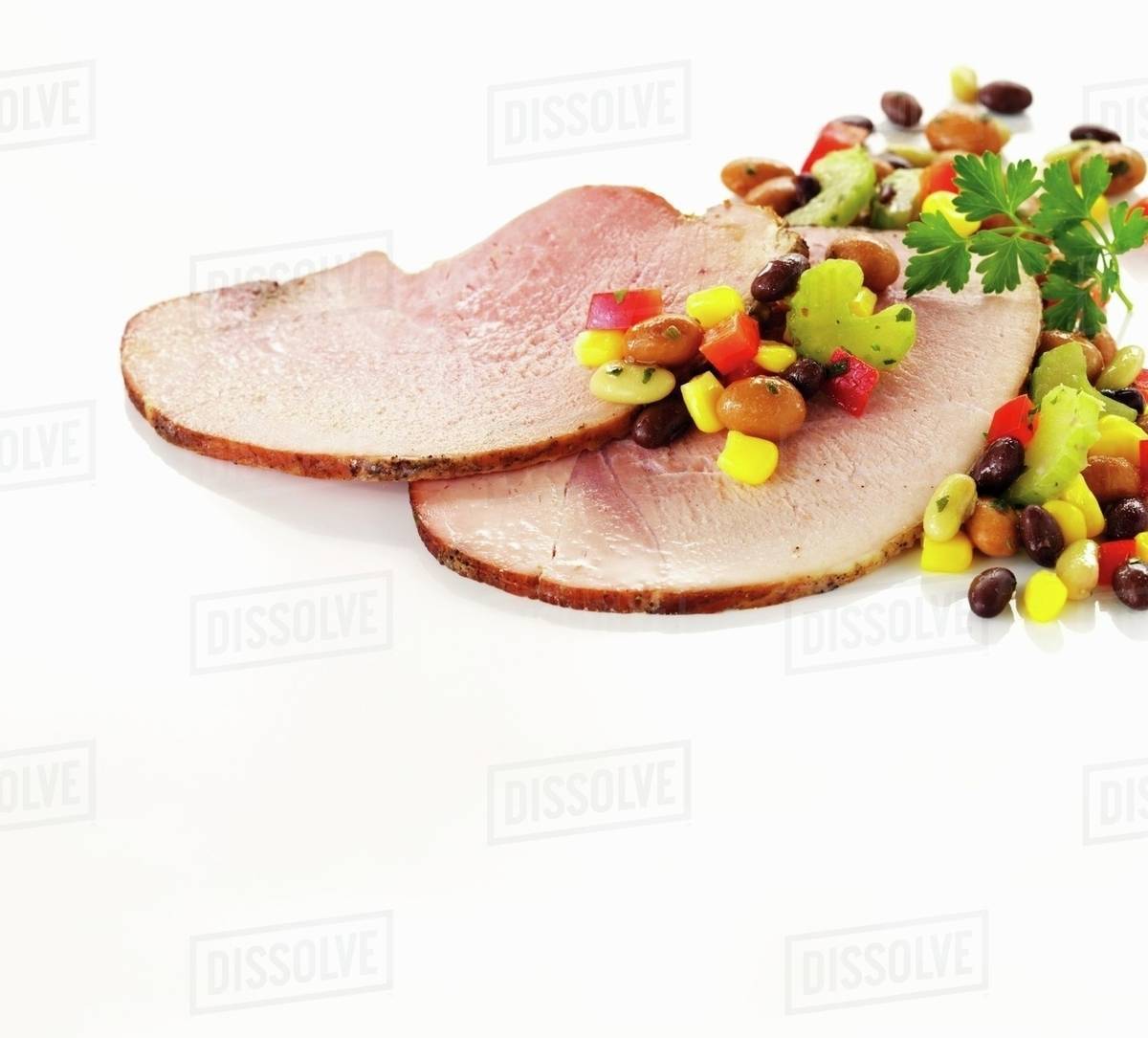 Sliced ham with salsa - Royalty-free Stock Photo | Dissolve