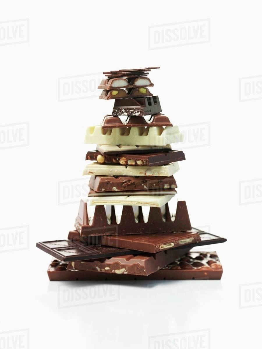 A stack of chocolate pieces - Royalty-free Stock Photo | Dissolve