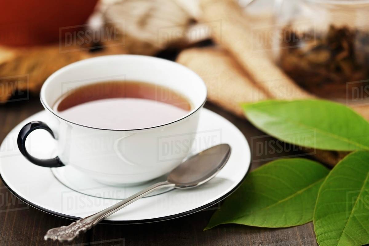 A cup of walnut leaf tea - Royalty-free Stock Photo | Dissolve
