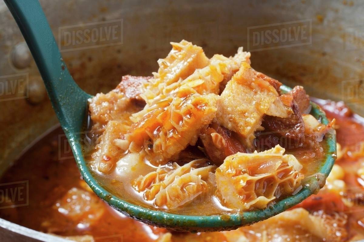 Menudo Colorado or Red Menudo; A Classic Mexican Tripe Stew - Stock ...