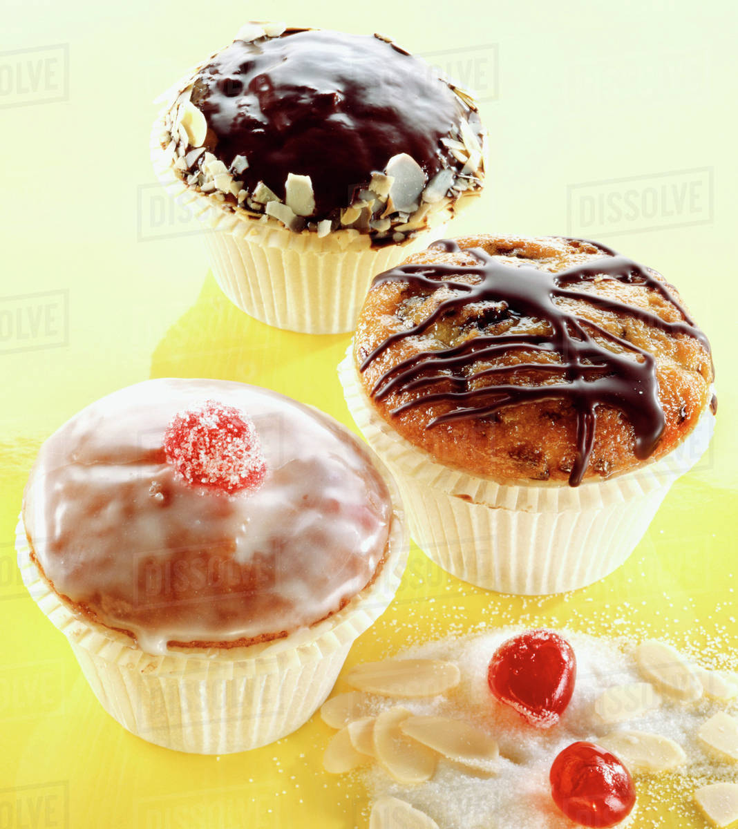 Three different muffins - Stock Photo - Dissolve
