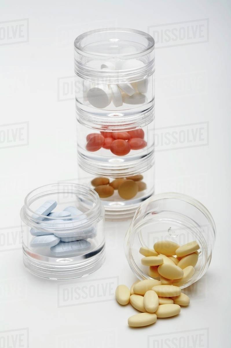 Various tablets in pill boxes - Royalty-free Stock Photo | Dissolve