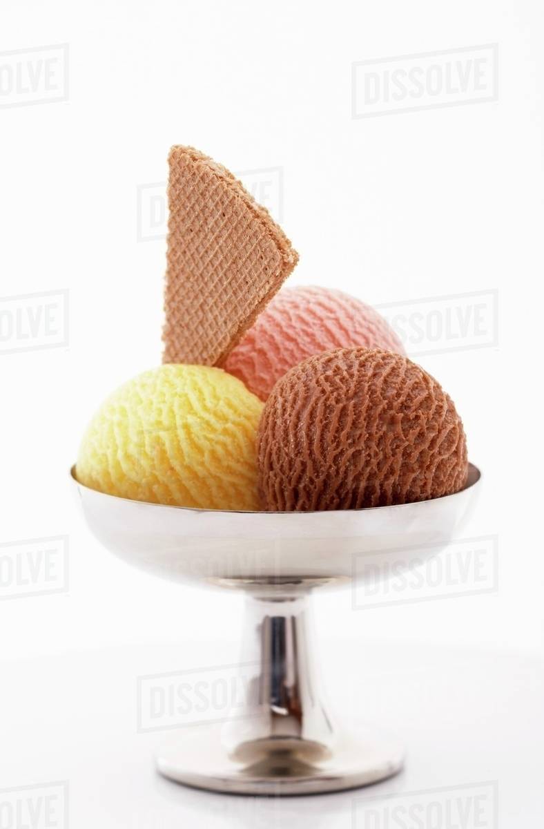 Ice cream sundae (Neapolitan style) - Royalty-free Stock Photo | Dissolve