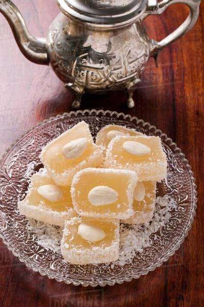 Turkish delight with almonds and coconut - Royalty-free Stock Photo ...