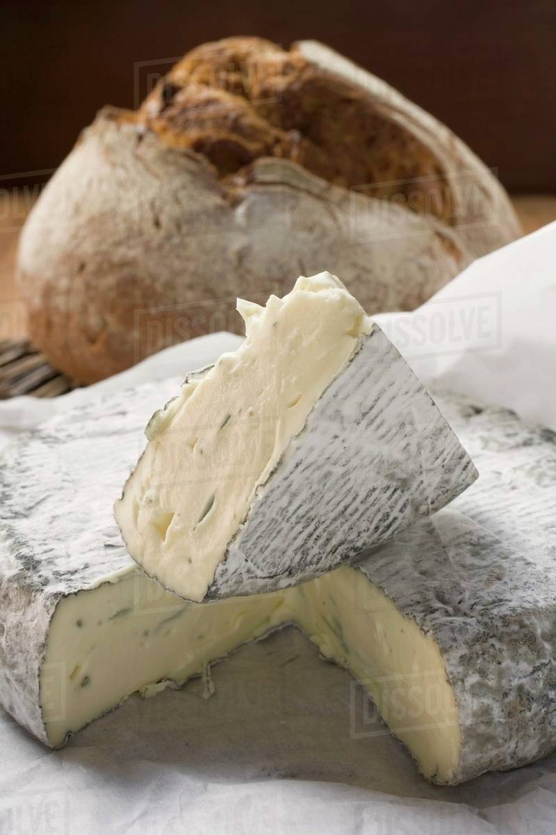 Blue cheese (Bresse Bleu, France) and bread - Royalty-free Stock Photo ...