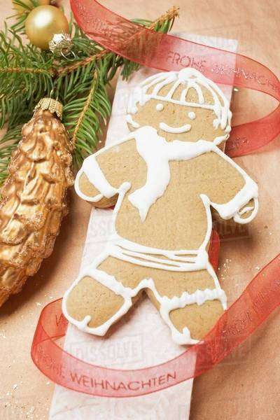 Gingerbread man on box - Royalty-free Stock Photo | Dissolve