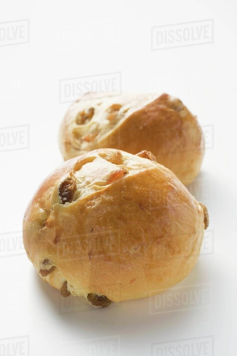 Two raisin buns - Royalty-free Stock Photo | Dissolve